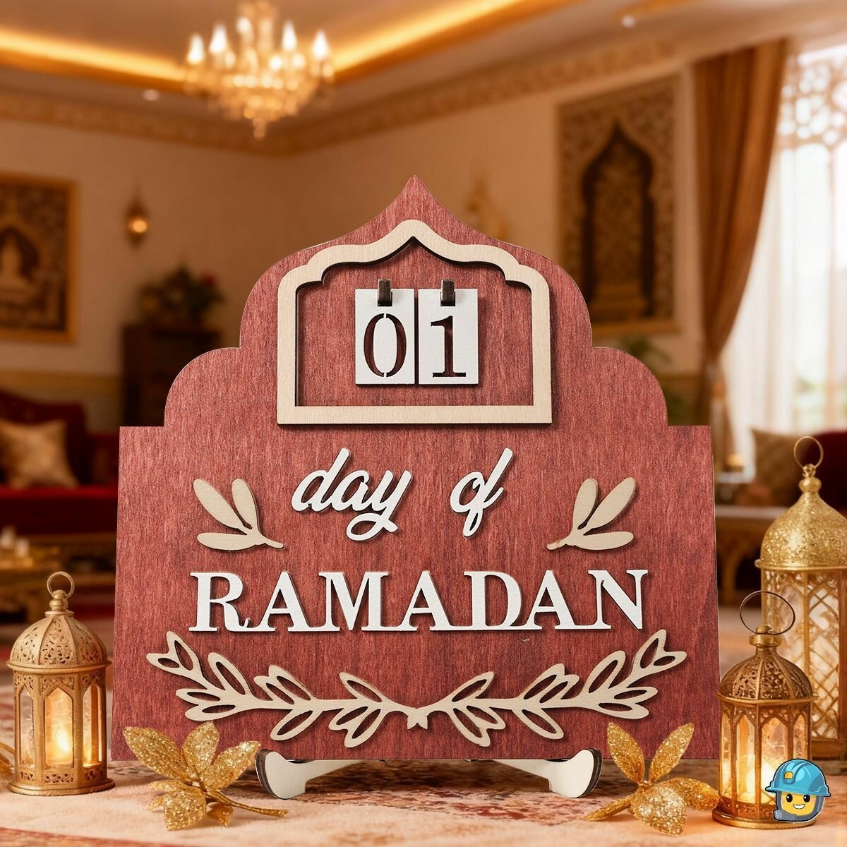 Украшение календаря с обратным отсчетом времени Рамадан Ид аль-Фитр-1 штука