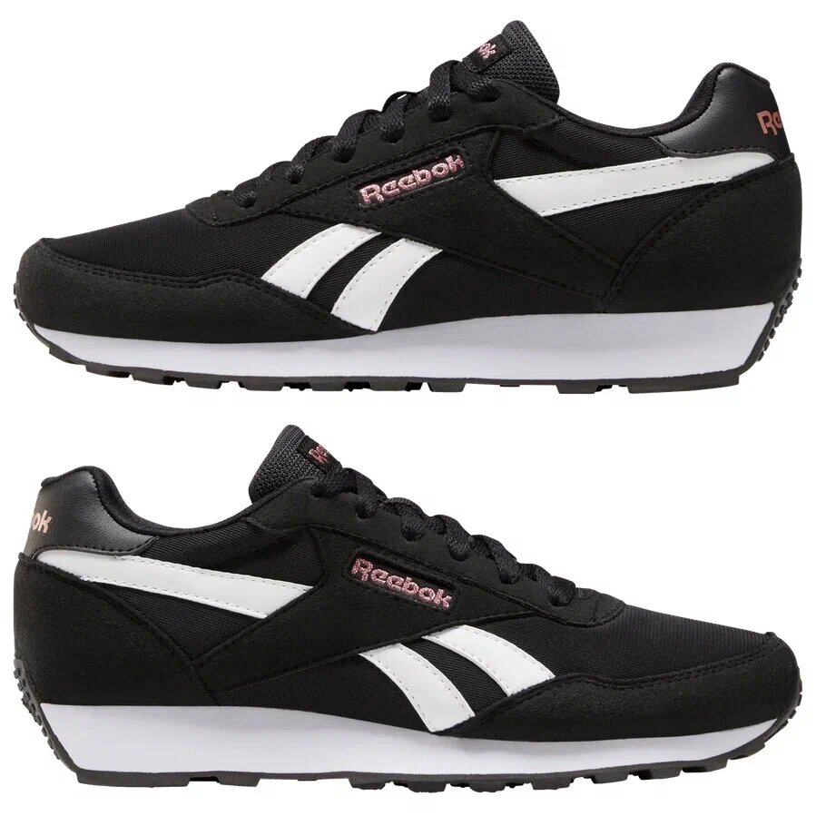 Кроссовки Reebok Rewind Run, размер 5,5 US, черный/белый/голубой — фото 1