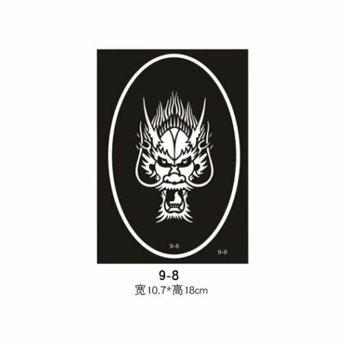 Шаблон татуировки, дизайн китайского дракона, крупное изображение, нанесено с помощью распылителя, наклейка с вырезами, полуперманентная хна, водостойкая, для мужчин.