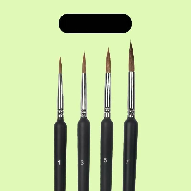 Набор тонких кистей для моделизма 4 шт, инструменты для нанесения грунта и лака на заготовки