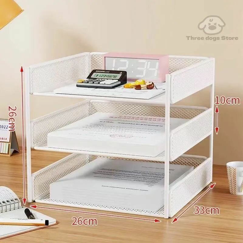 Настольный держатель для файлов, метал лический кованый ящик для документов формата А4 Белый белый цвет