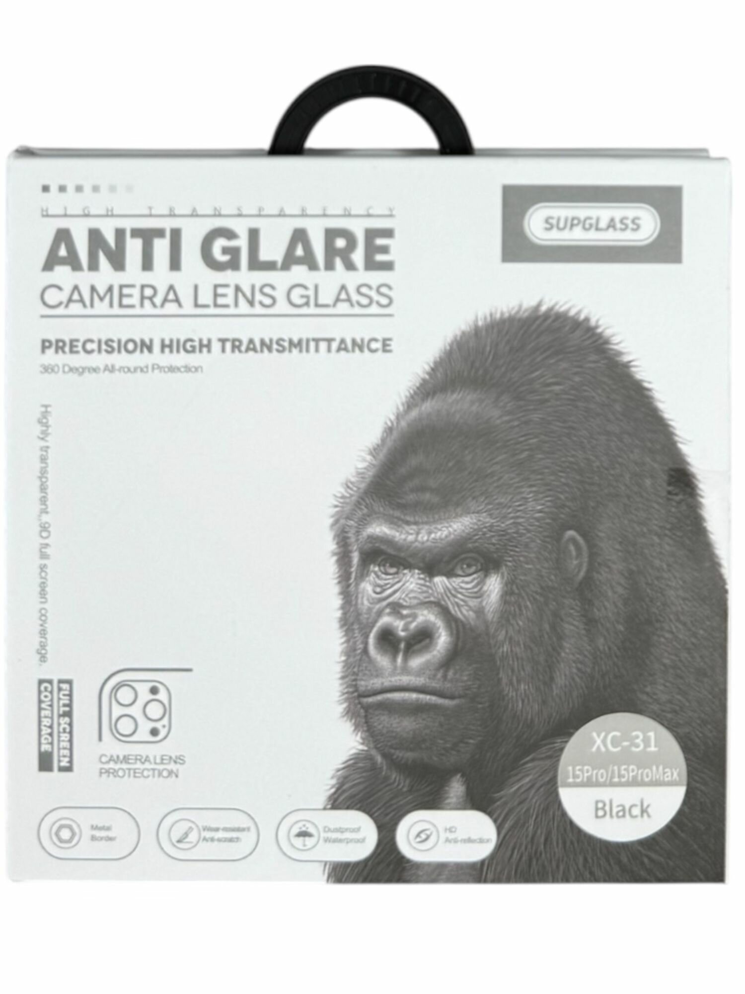 Защитные Линзы KONG на камеру для телефона iPhone 15 Pro / 15 Pro Max, из алюминиевого сплава, camera lens, цвет Black (чёрные)