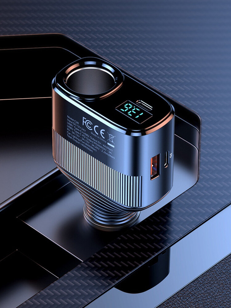 Разветвитель прикуривателя автомобильный с вольтметром,145Вт