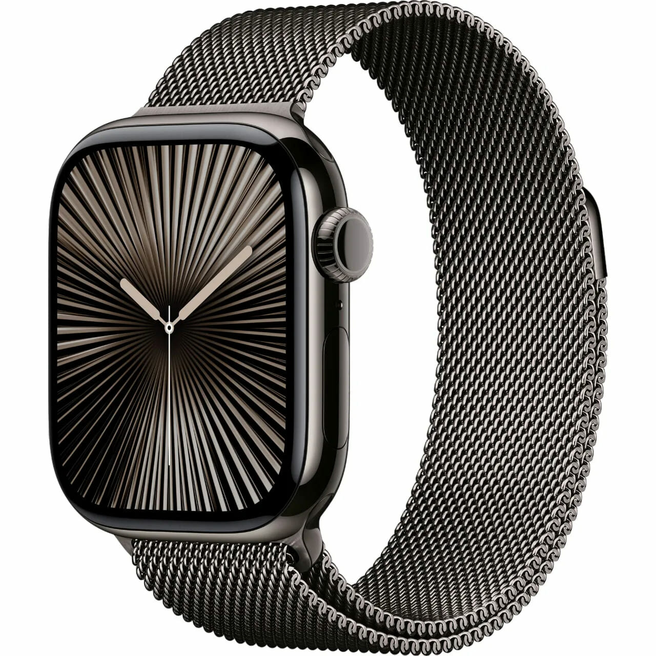 Apple Watch MX053 Series 10 42 мм Slate Ti Slate Mil LP CEL (сланцевый/сланцевый мил. плетение)