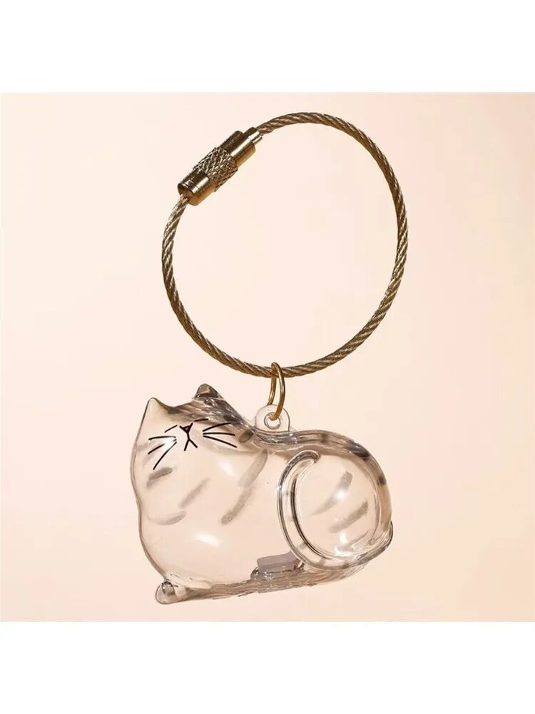 Прозрачная капсула для хранения кошачьей шерсти, пластиковый контейнер-брелок, коллекционный аксессуар для любителей кошек