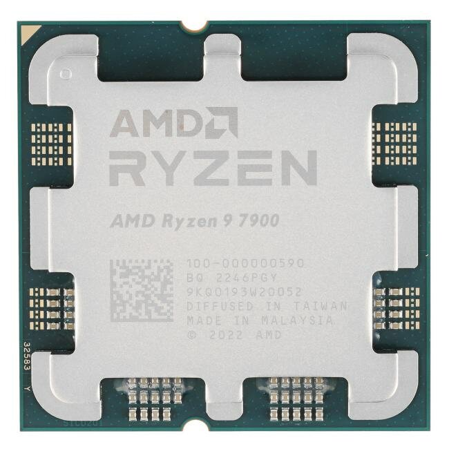 Amd Процессор AMD Ryzen 9 7900 OEM 3.7 ГГц - 5.4 ГГц/12 ядер/64 Мб/AMD Radeon Graphics (Raphael)/65 Вт/Socket AM5