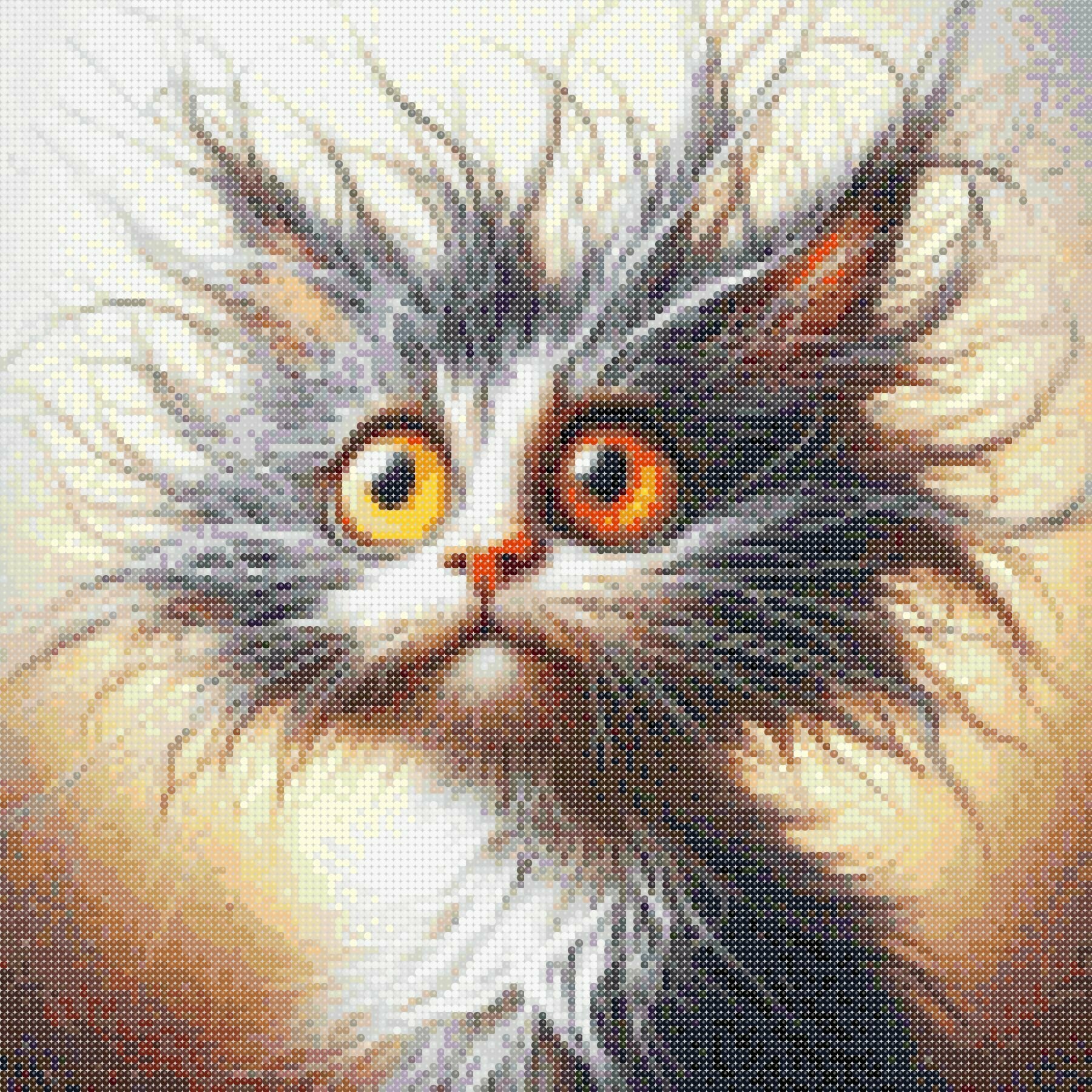 Схема вышивки бисером Котяра (без бисера) 150х150 стежков (30х30 см) 67 цветов