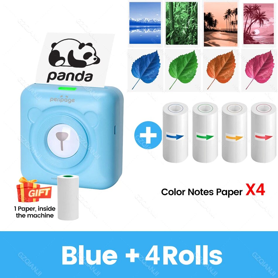 Термопринтер Peripage A6 Blue add 4Rolls
