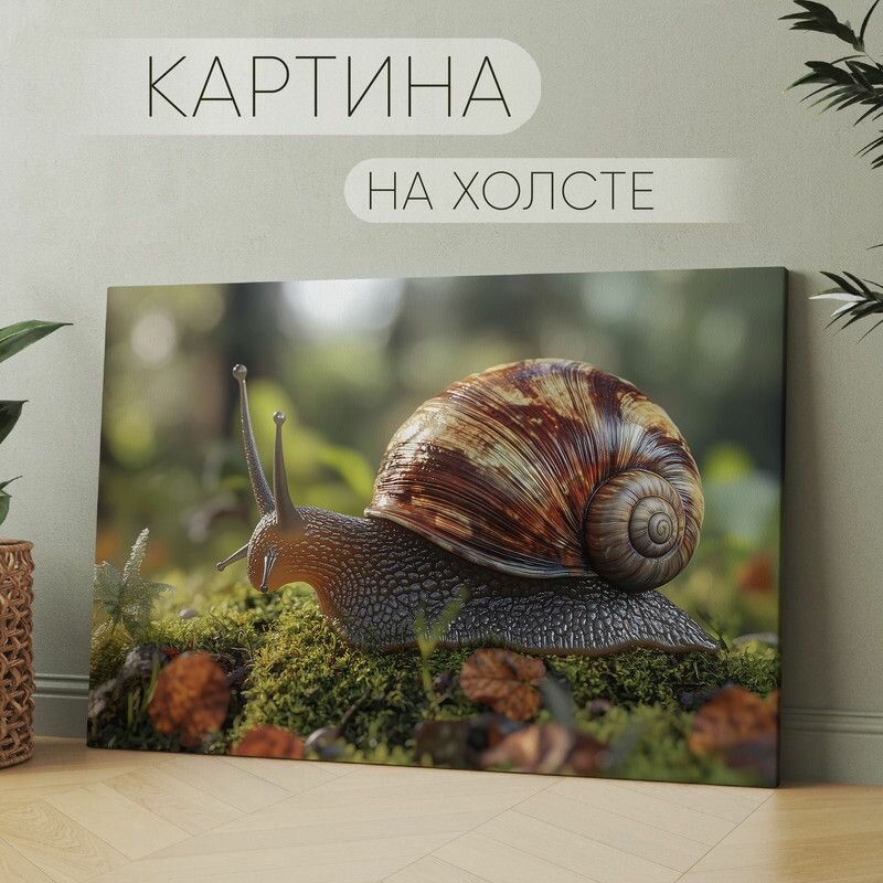 Картина на холсте красивая Улитка на природе (19) 60х80 см