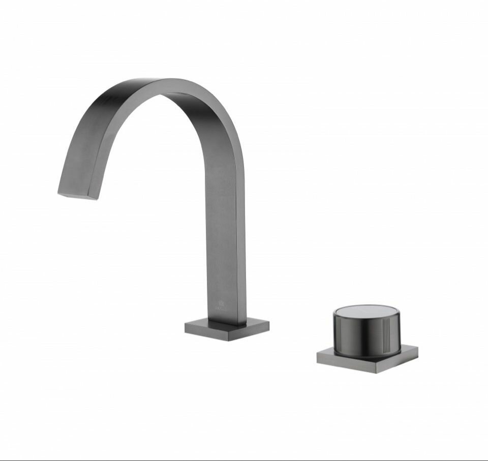 01111-Q Смеситель на борт раковины (2-отв, графит) GANZER