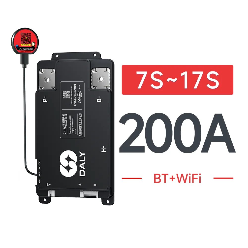 Daly 7S-17S 200A WIFI BMS для аккумуляторов