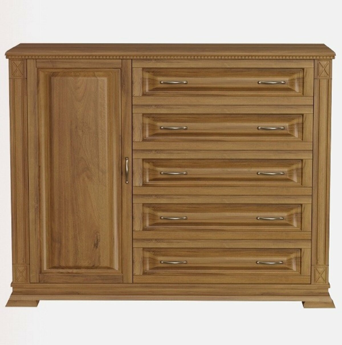 Комод для хранения вещей из массива сосны Верди PREMIUM PREMIUM 212, 130x45x100 клас. орех 2