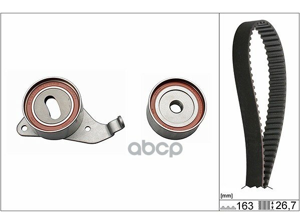 Комплект ГРМ TOYOTA CARINA/RAV 4/AVENSIS 2.0/2.2 <=2002 (2 ролика+ремень 163з.) Ina арт. 530 0268 10