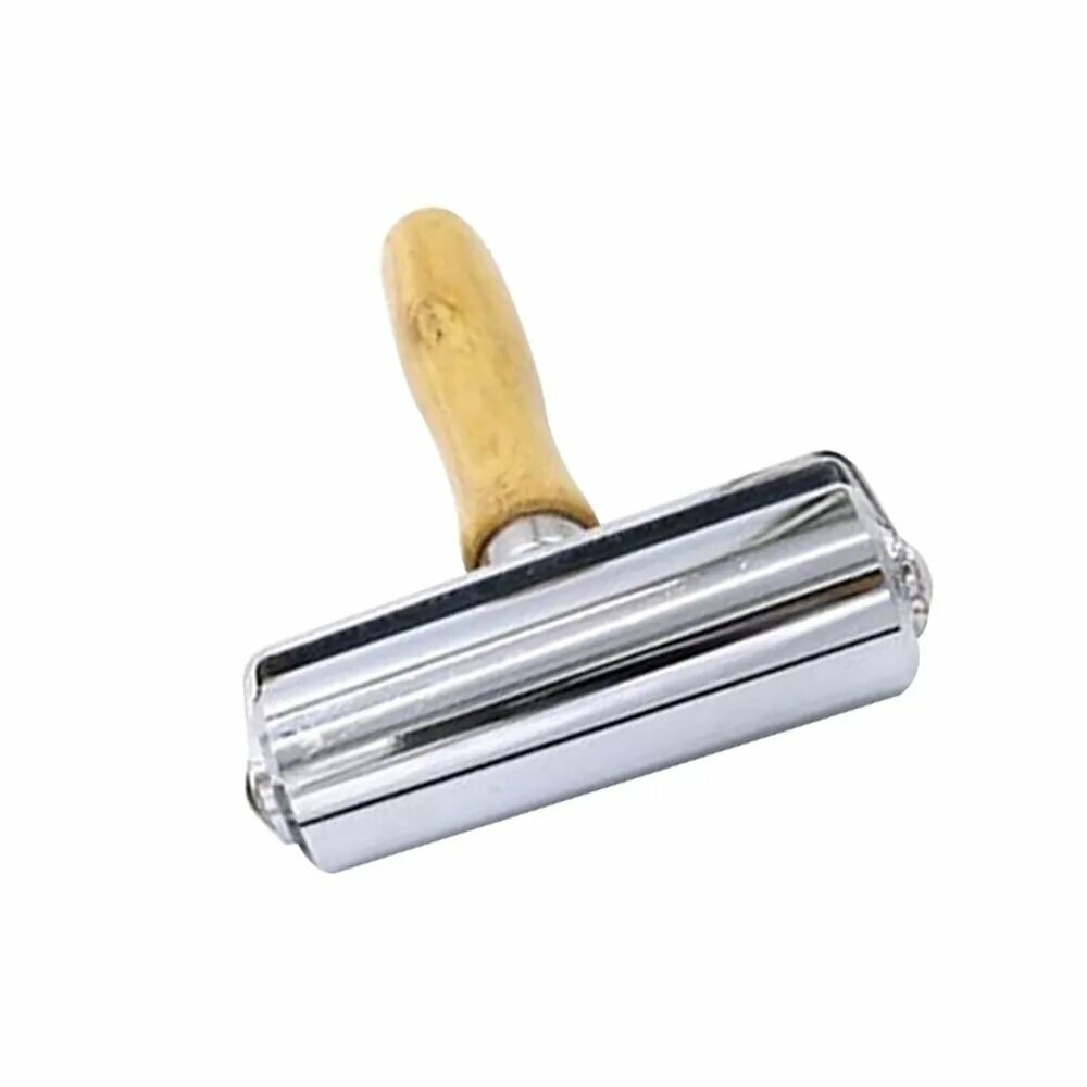 Кожаный пресс-ролик с деревянной ручкой для изготовления изделий из кожи 100 мм