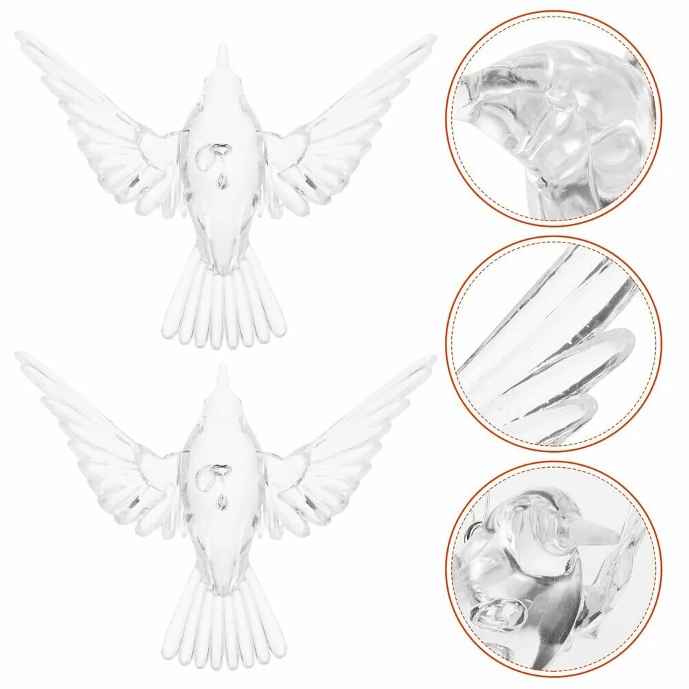 Акриловая фигурка колибри прозрачная для подвешивания и декора дома