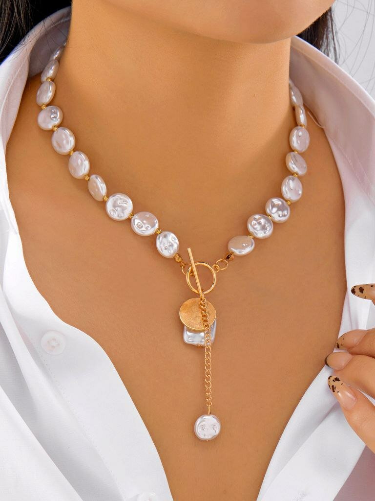 Колье, искусственный камень, жемчуг имитация