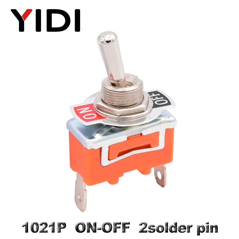 Тумблер YIDI 1021P ON-OFF, 2 контакта, без крышки, Latching