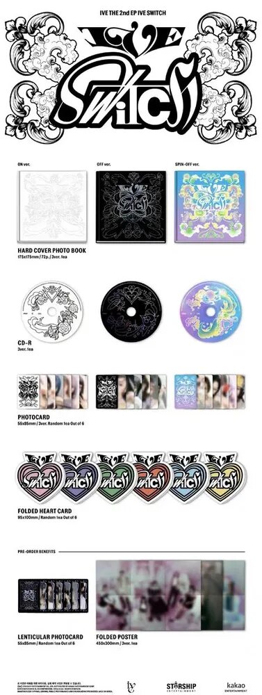 Альбомы IVE - THE 2nd EP IVE SWITCH ON ver. K-pop альбом из Южной Кореи, 2024 год, Box Set — фото 1