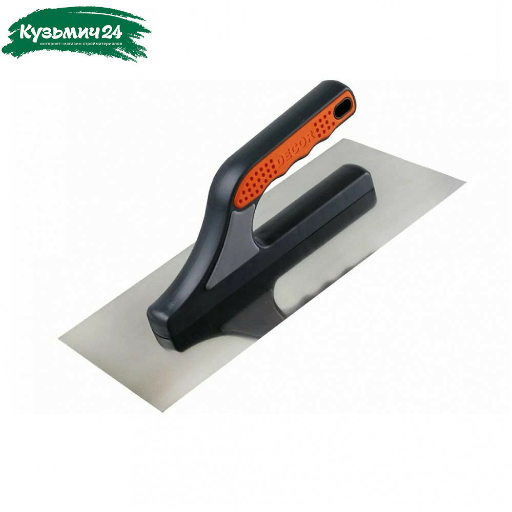 Гладилка Decor 680-001, 130х280 мм, нержавеющая сталь, прямая, для плитки, кафеля, керамогранита