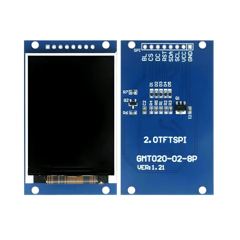 TFT LCD дисплей модуль 2.0", ST7789, 240x320 8-pin Solderless Pin