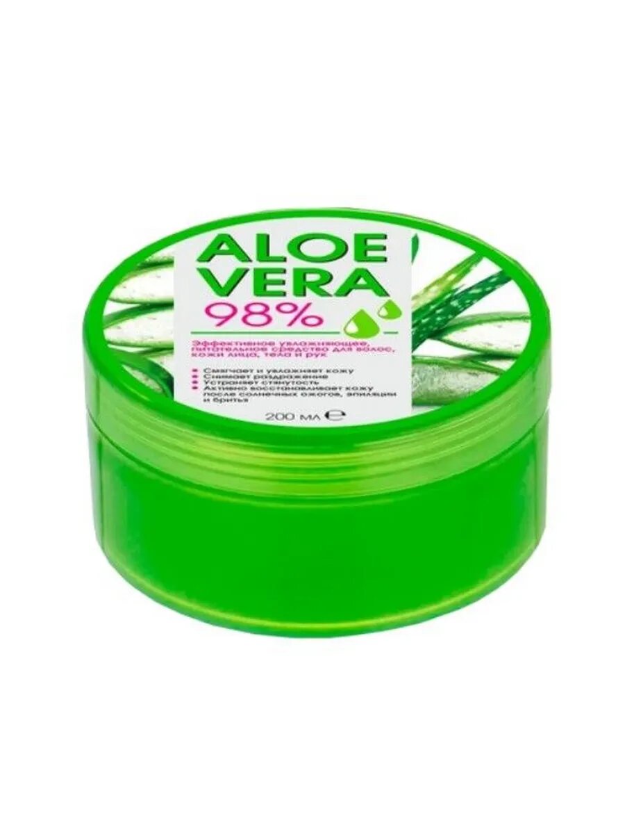 Гель для лица и тела Алоэ вера 98%, гель, для лица, тела и в