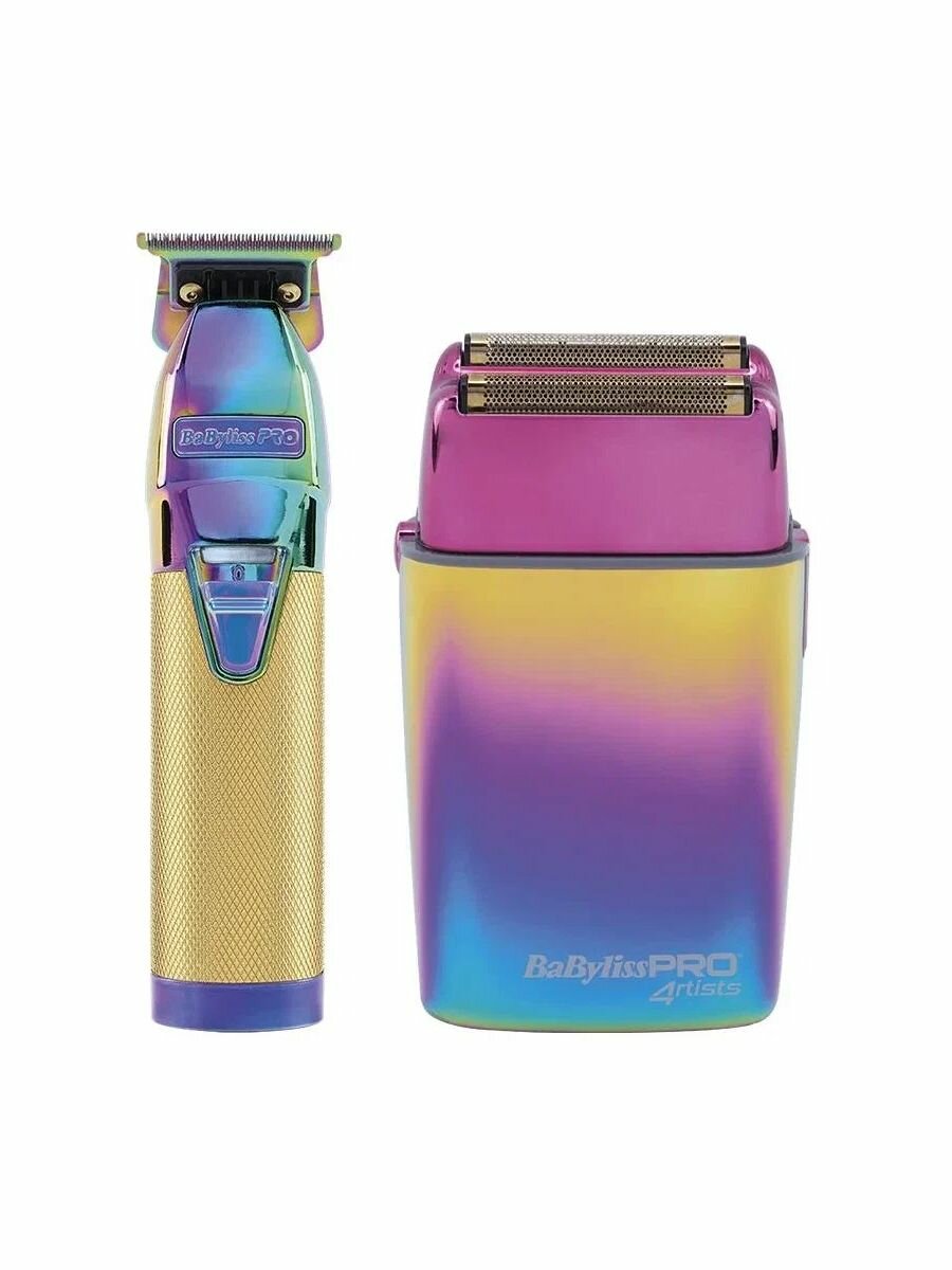 Набор для стрижки BaByliss PRO Chameleon FX Set (машинка + триммер) цвет Хамелеон, профессиональное комбо Бабилисс FXCHAMPKE для барберов, беспроводной набор с цифровым мотором и титановыми ножами