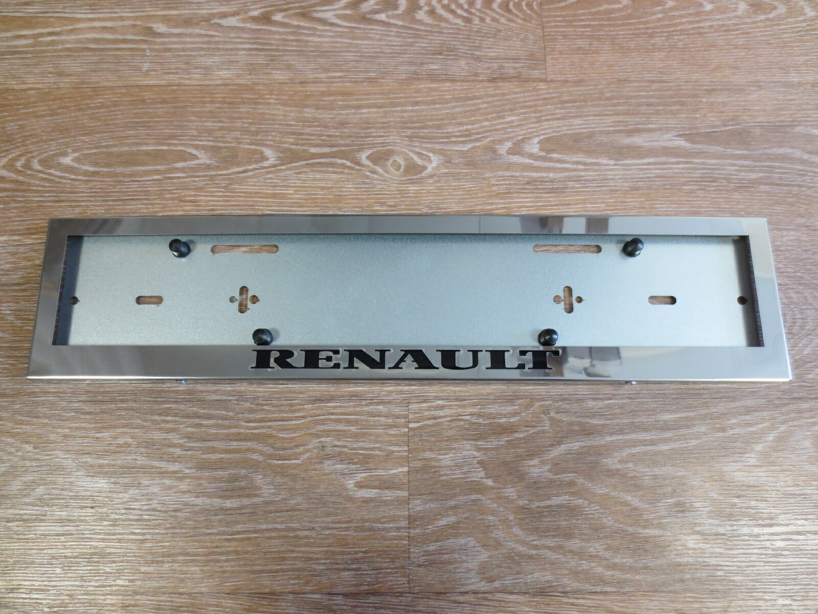 Рамка для номера (нержавеющая сталь, с надписью Renault), 1шт (3970)