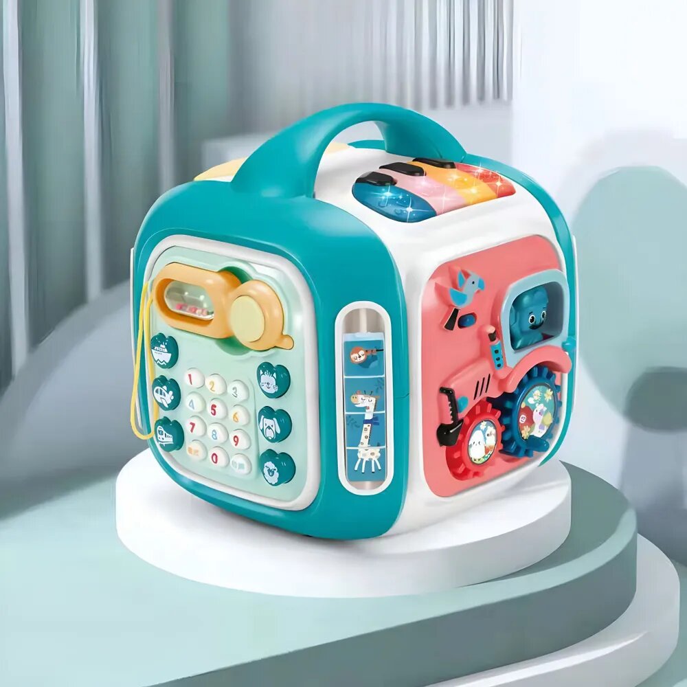 BESTSKY Музыкальная развивающая игрушка-куб для малышей 2-4 лет, для девочек и мальчиков 1-3 года