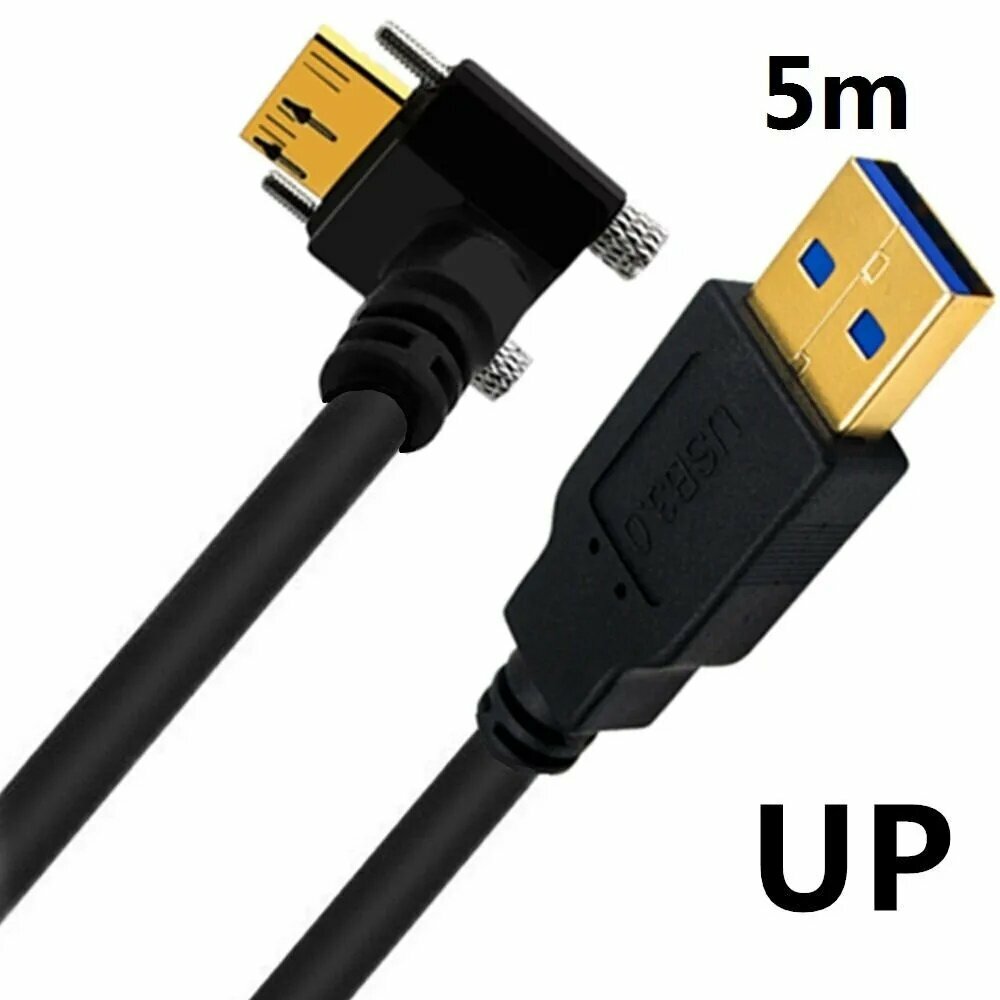 PENGQIAO Аудиокабель USB 3.0 Type-A/Micro-USB 2.0 Type-B, 5 м, черно-серый