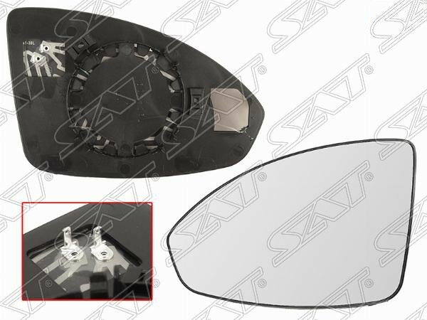 Полотно зеркала SAT ST-121-0081 Chevrolet Cruze 09-15 Левое Обогрев/ асферическое