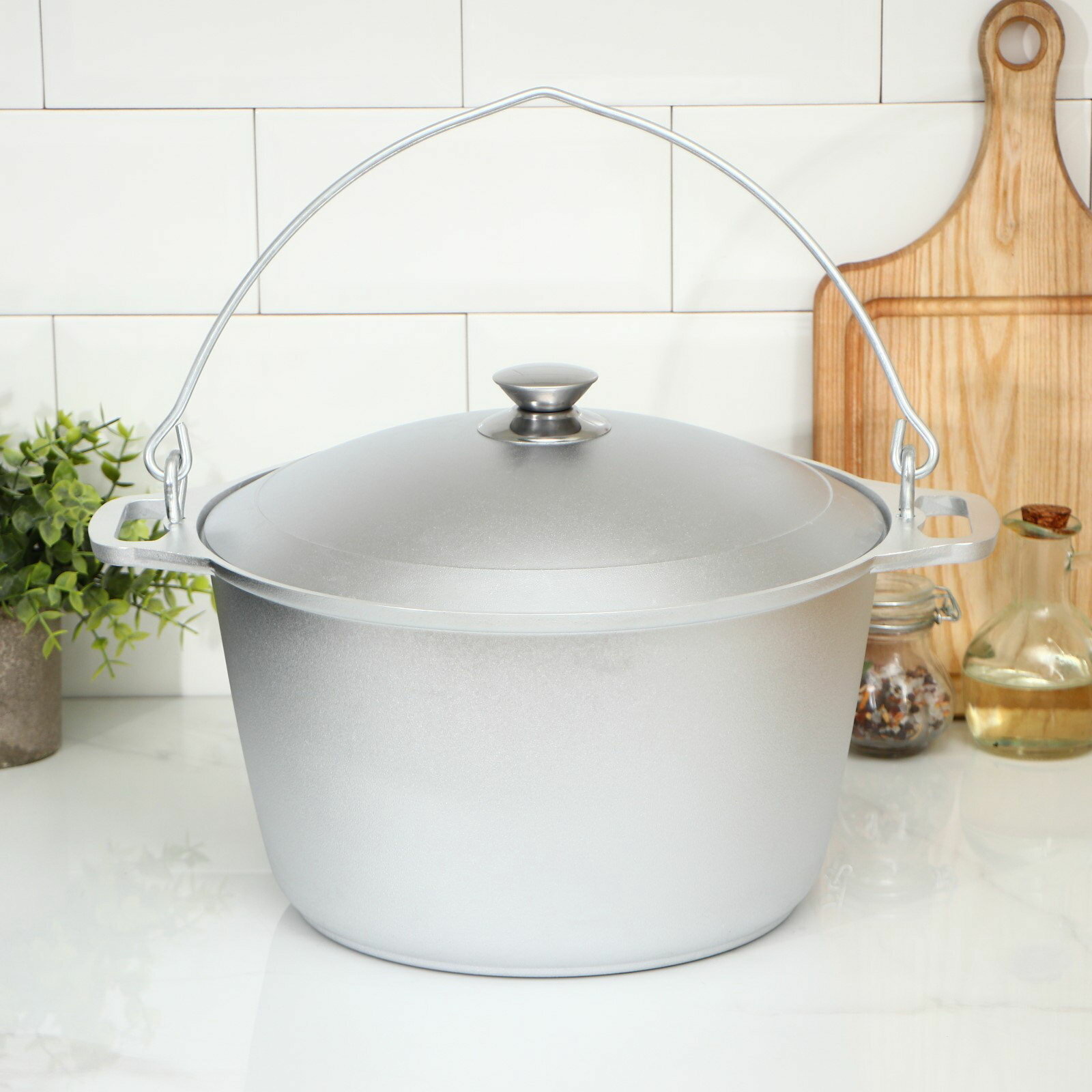 Котелок походный 8 л, с крышкой, литой алюминий, тип плиты: для газовой плиты