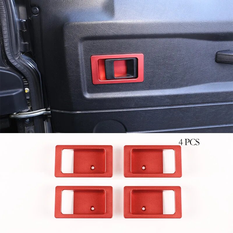 Внутренняя дверная ручка из алюминиевого сплава для Land Rover Defender 90 110 Style B Red 4 pcs