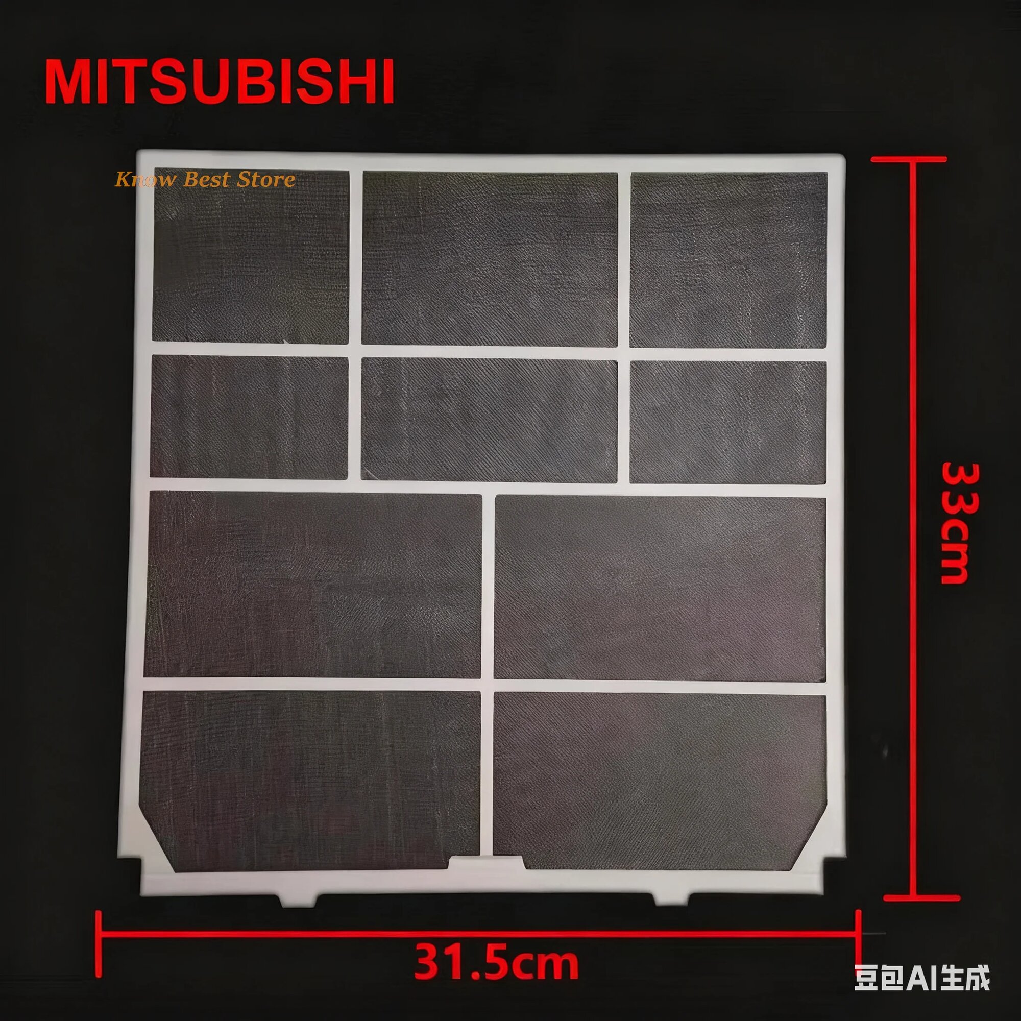 Фильтр для кондиционера MITSUBISHI HAOYUNMA Черный, 31.5x33cm x2pcs