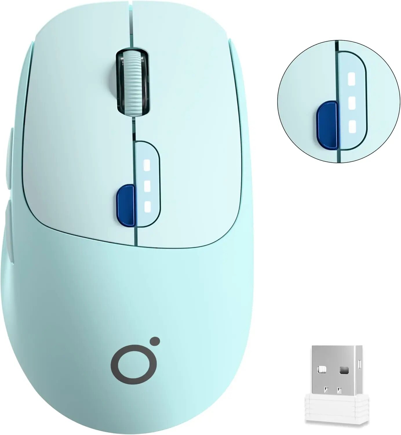 Беспроводная мышь с двумя режимами работы Bluetooth 5.0 + 2.4G, бесшумная, с индикатором заряда батареи, 1600DPI, эргономична.