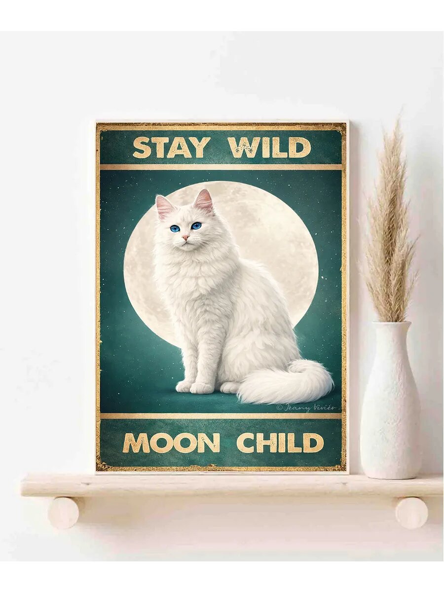 Турецкая ангора, Stay Wild Moon Child, Плакат 30x42см