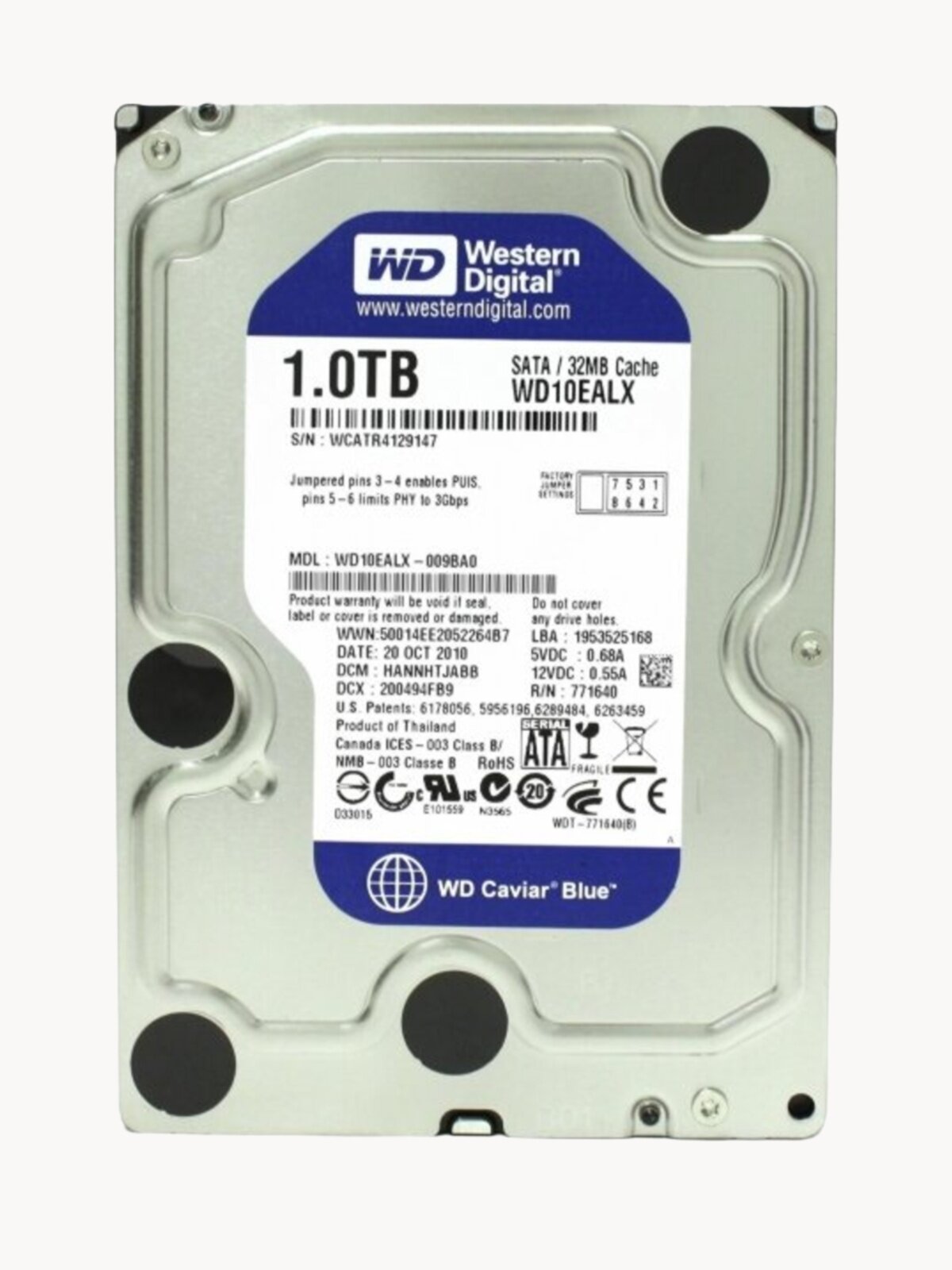 Жесткий Диск Western Digital WD10EALX 1Tb 7200 SATAIII 3,5" HDD