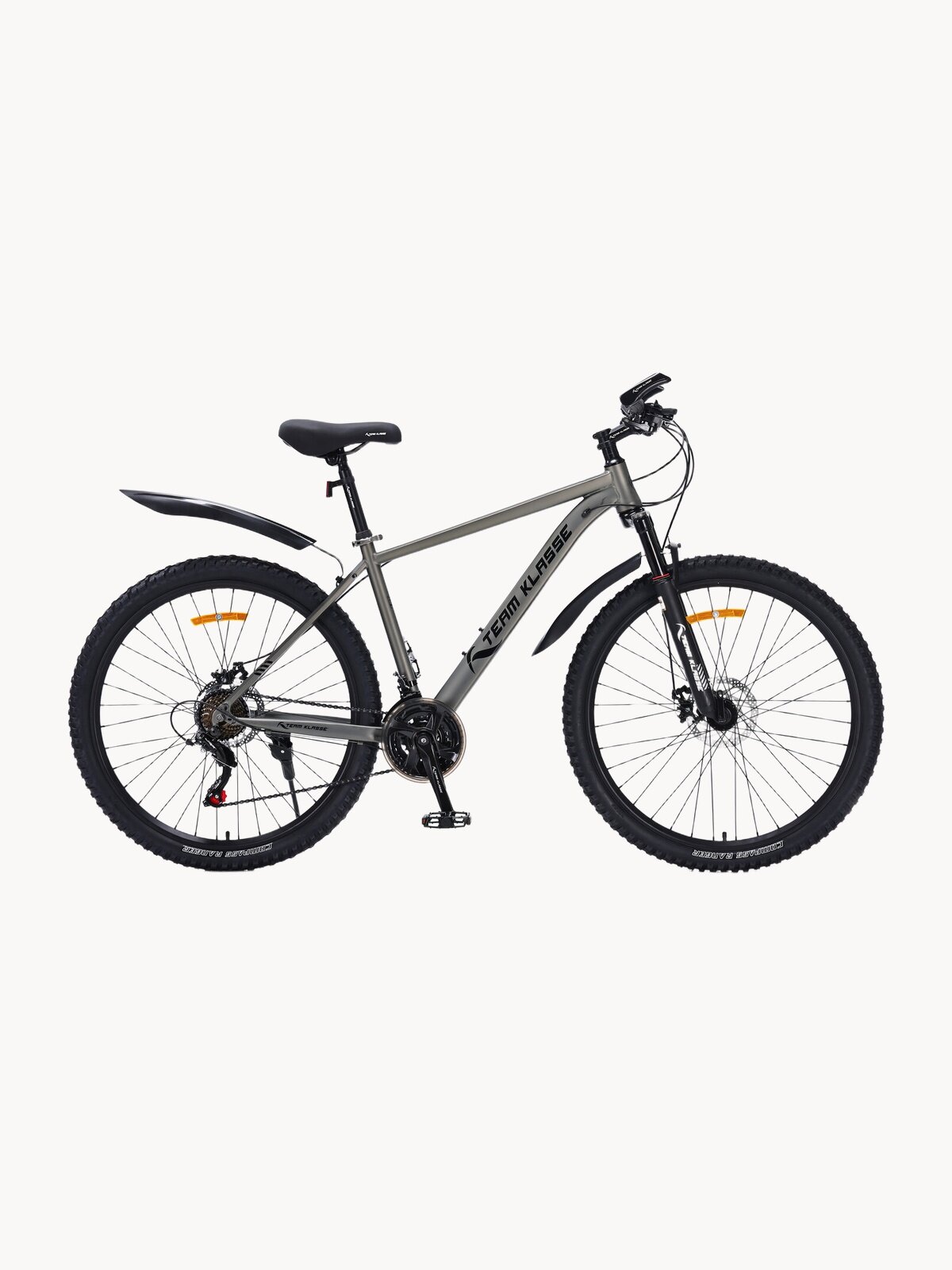 Велосипед Team Klasse TB-03, горный, 21 скоростей, диаметр колес 27,5", рама 18", серый