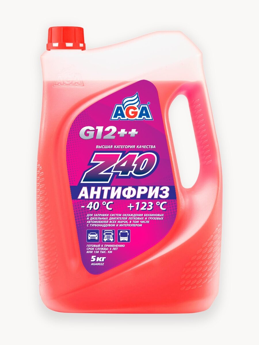 Антифриз AGA Z40 красный G12++ (4.73 л/5 кг) AGA002Z