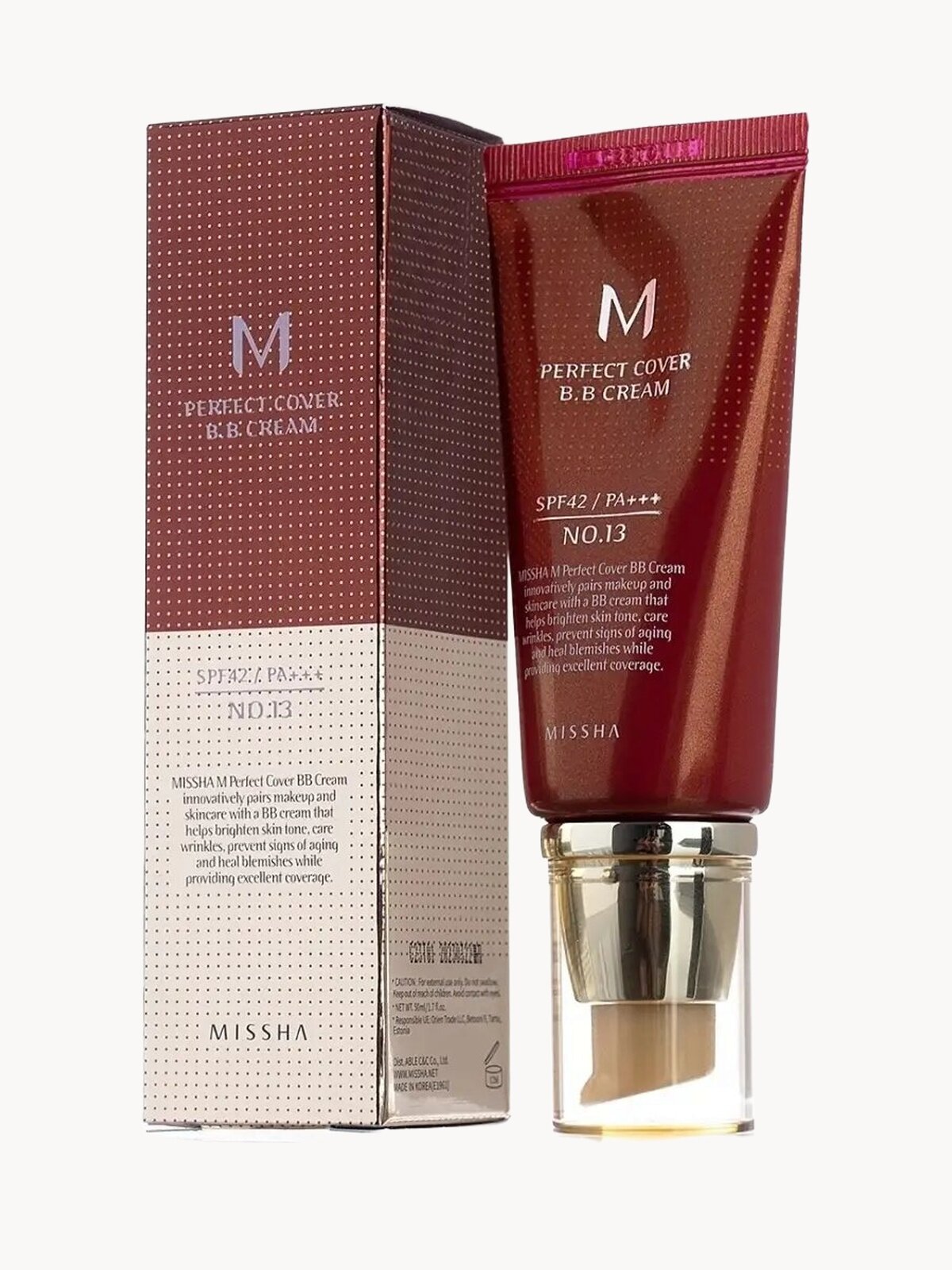 Тональный BB крем MISSHA М Perfect Cover "Идеальное покрытие" SPF42/PA+++ тон 13, 50 мл