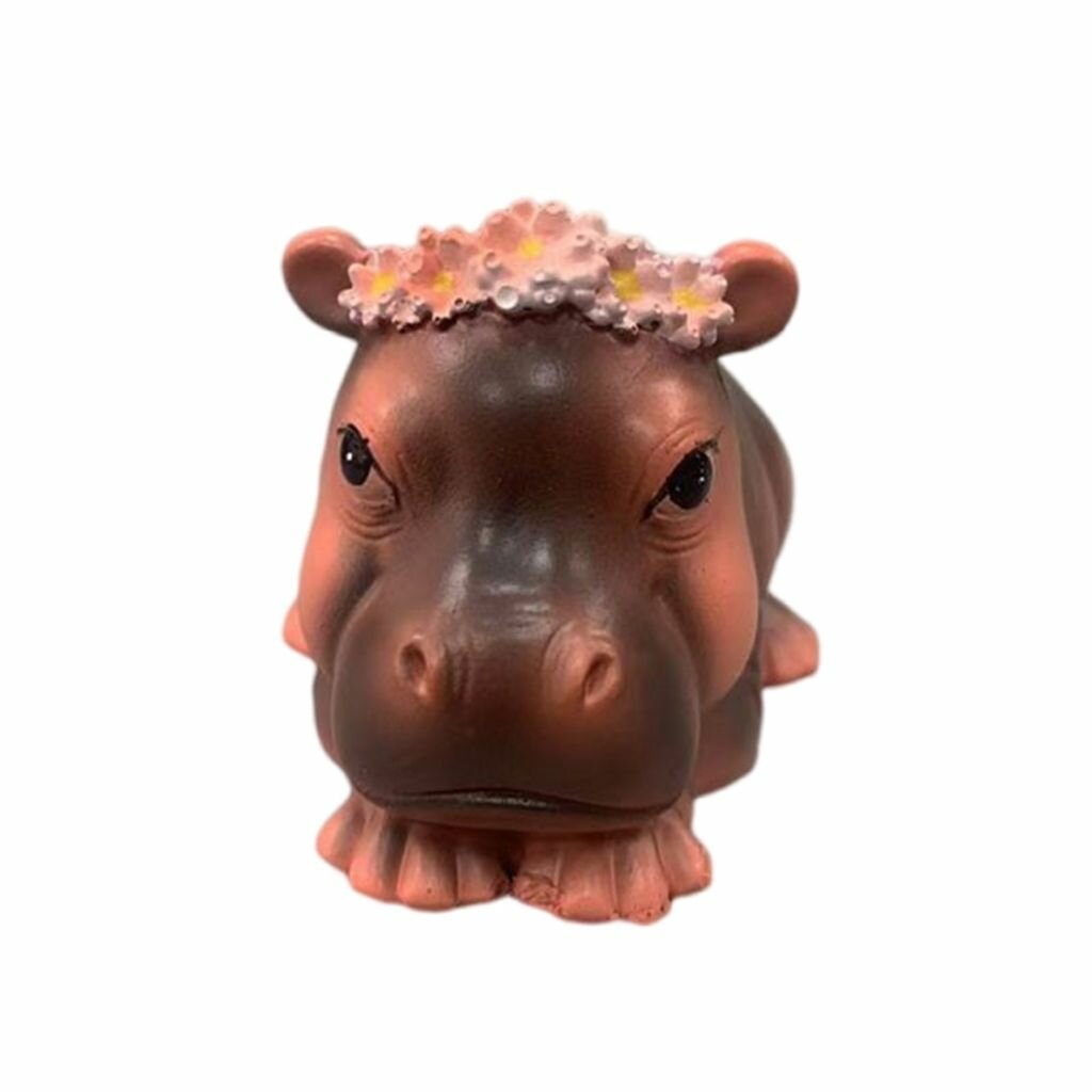 Фигурка, (1шт) Украшение в виде бегемотика из смолы-полулежащая поза