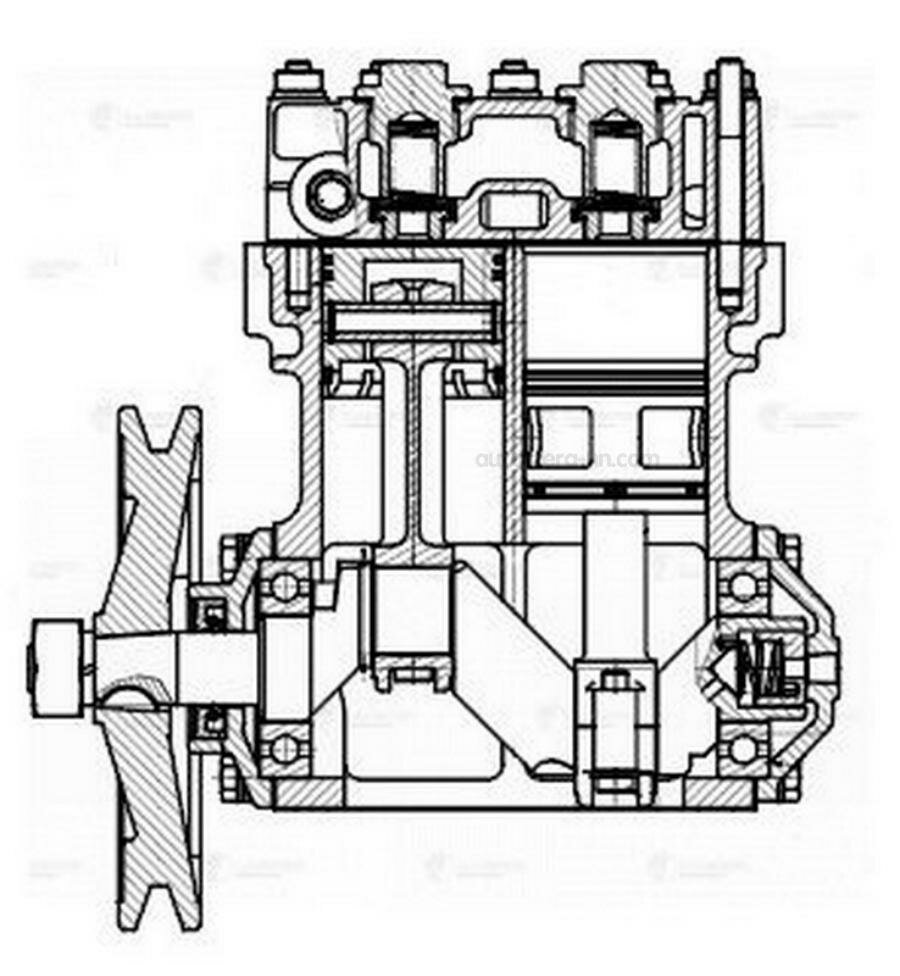 LUZAR LAC1201 Компрессор МАЗ ЯМЗ-236/238 (2-цил шкив 172 мм) (LUZAR)