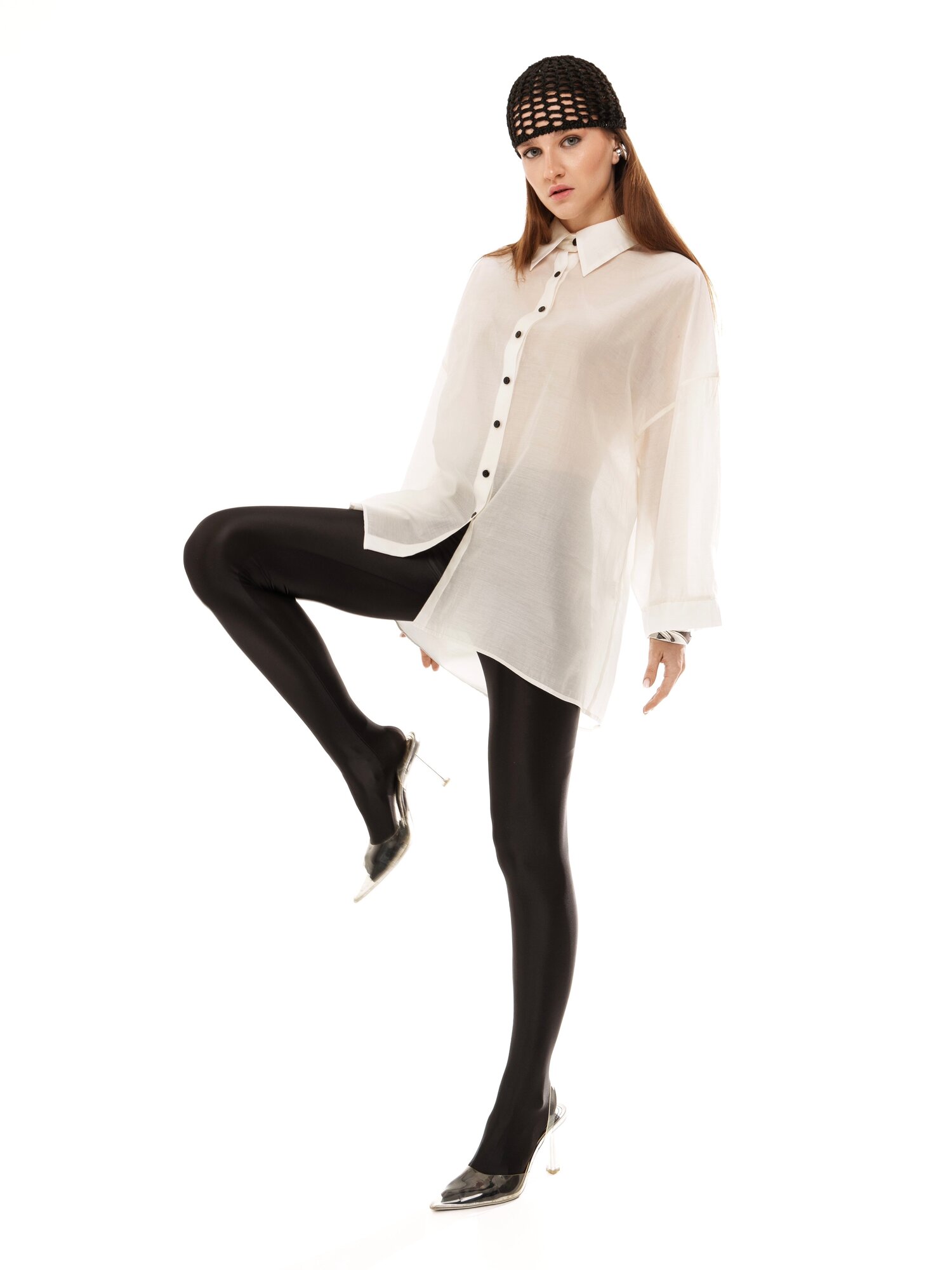 Рубашка прозрачная широкого кроя