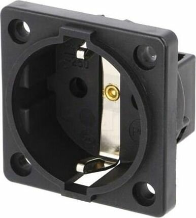Разъем питания AC PCE 10584-0S гнездо, 2P+PE, 250ВAC; 16А; черный,1шт