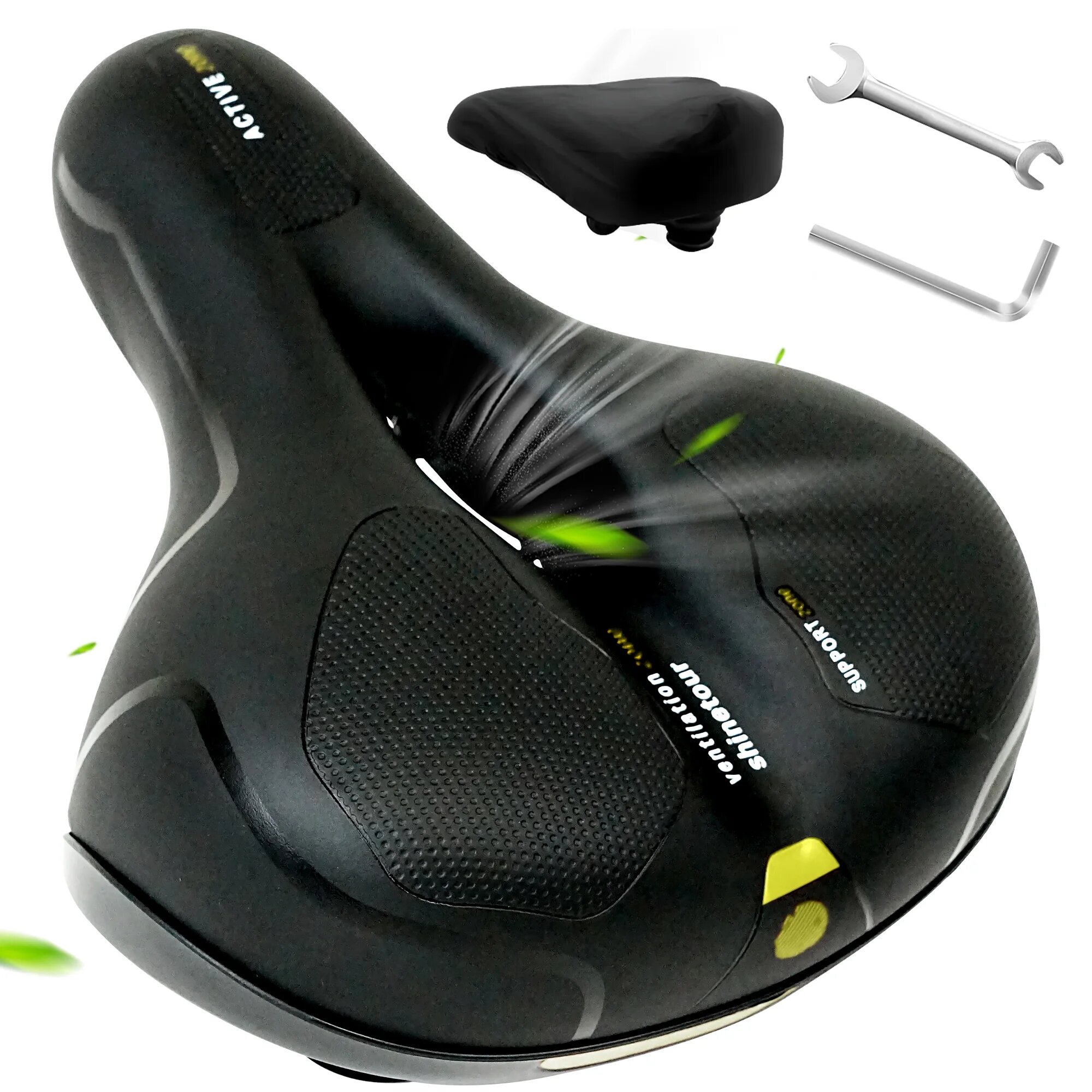 Велосипедное седло, мужское и женское гелевое сиденье, подушка для велосипеда, удобное широкое, толщина 9,8 x 7,9 x 3,5