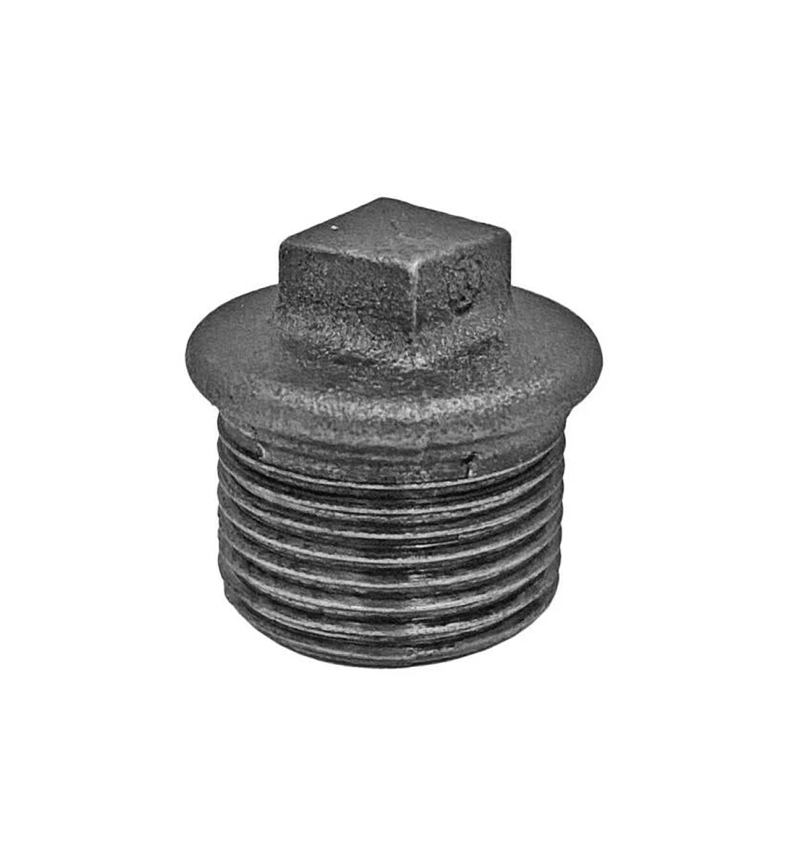 Заглушка Fittex Plus, чугунная, для труб Ду 20 (3/4"), наружная резьба, черная