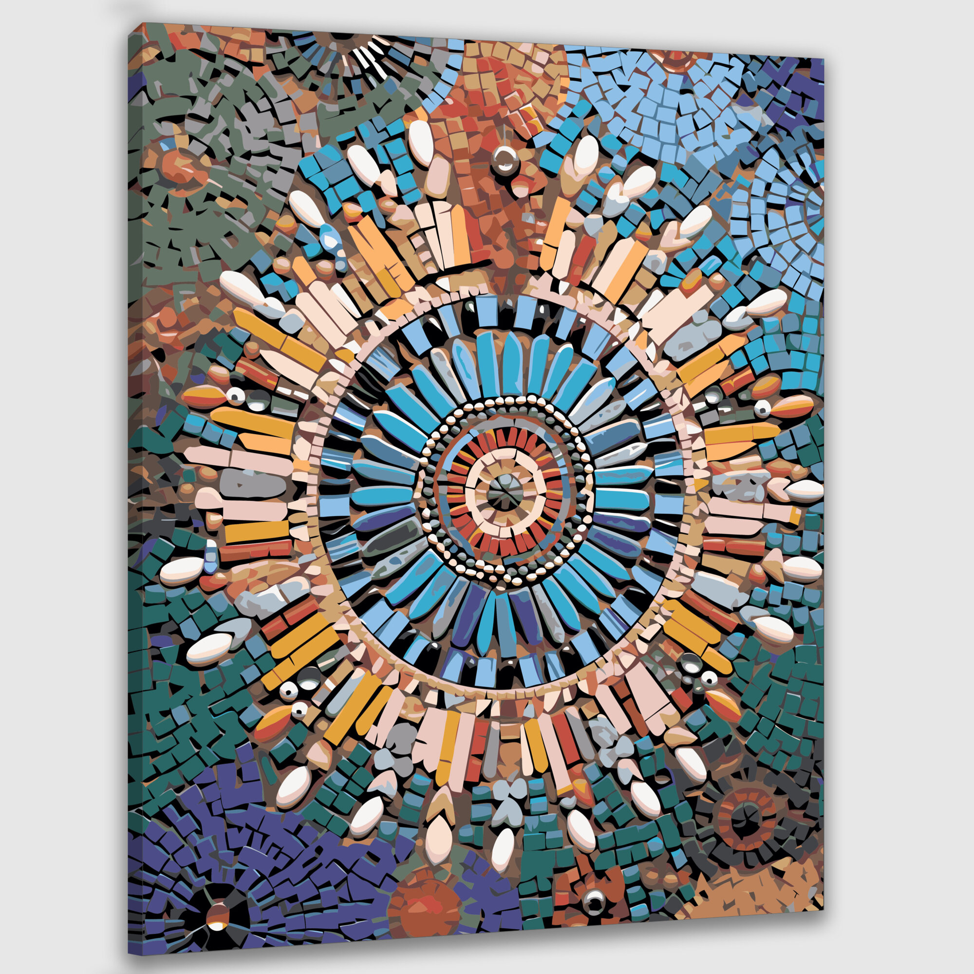 Картина по номерам 40x50 см, мозаичное произведение ис, замысловатые узоры, яркие цвета, итальянская архитектура