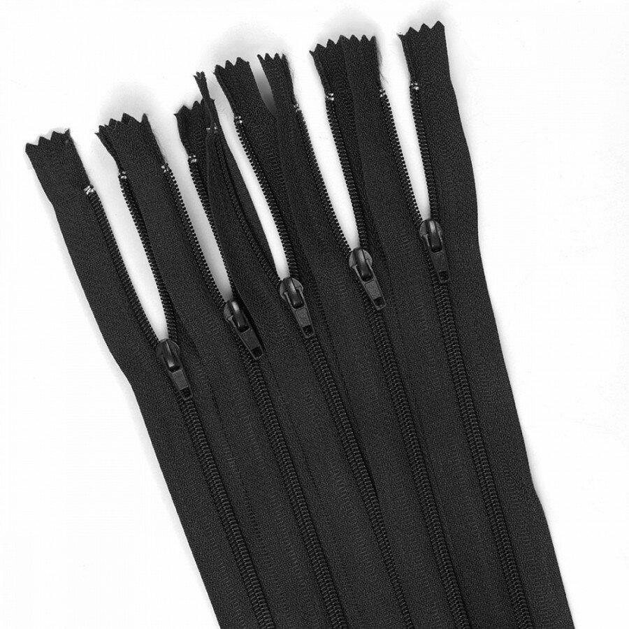 Молния MaxZipper брючная N4 замок полуавтомат, 20см н/р цв. F322 черный уп.100шт