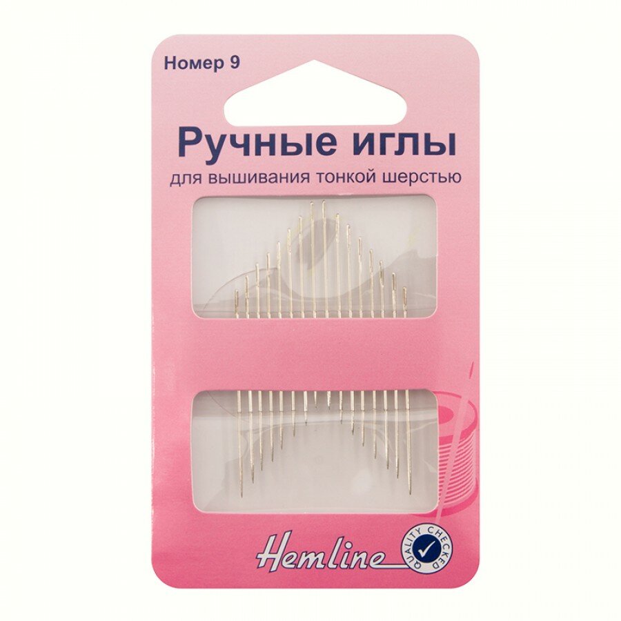 Иглы ручные для вышивания с острым кончиком, N9, 16 шт N9 34 мм HEMLINE 200.9