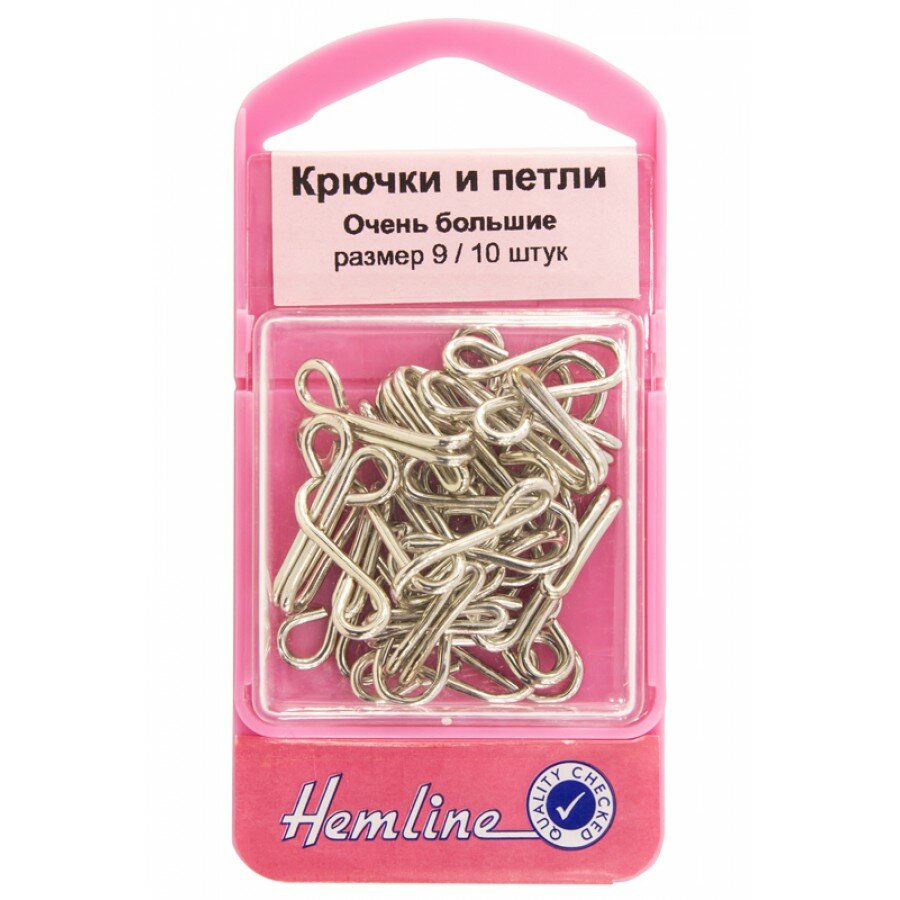 Крючки и петли пришивные, 10 пар, N9 N 9 никель HEMLINE 400.9