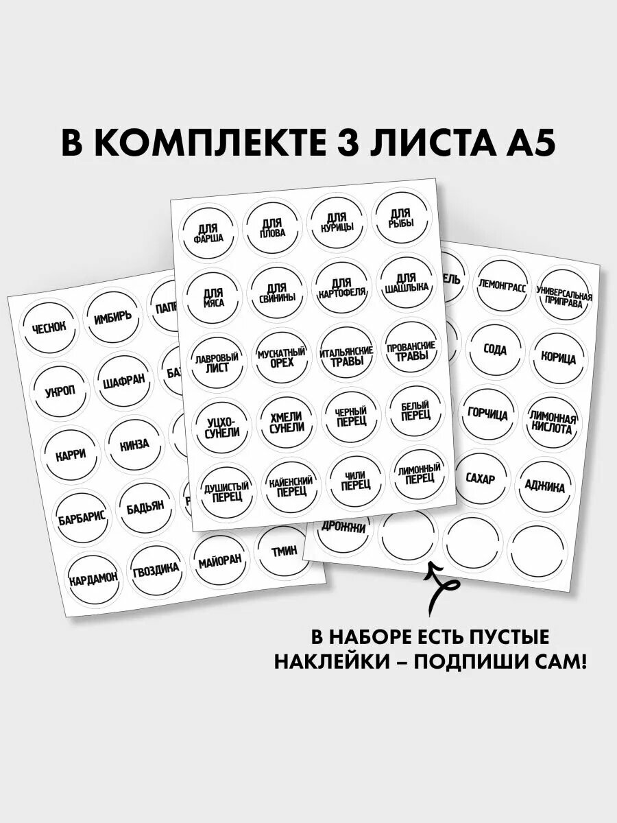 Наклейки для специй — фото 1